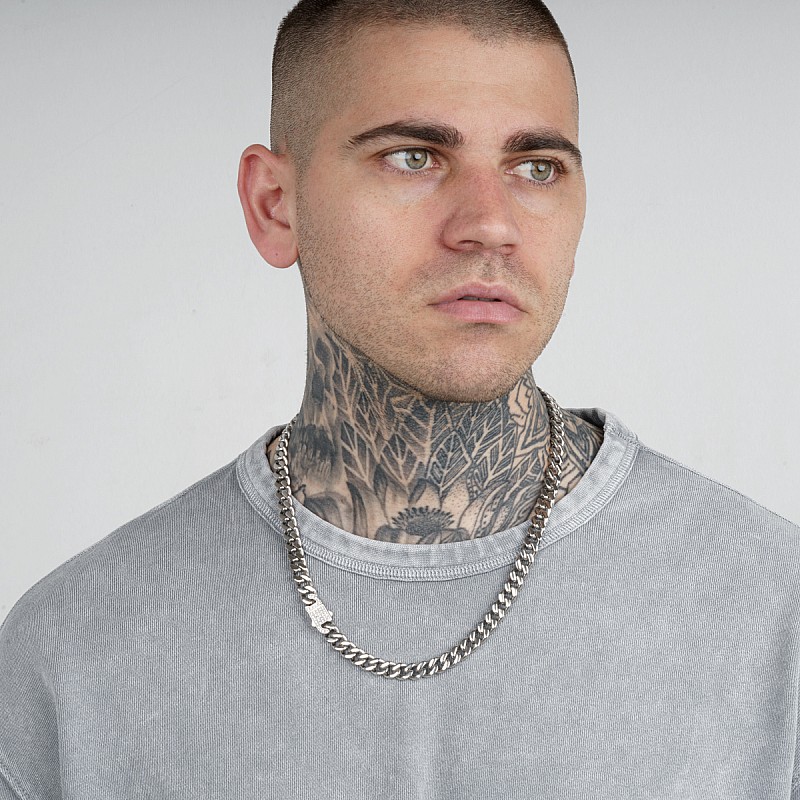 BTG CUBAN ZIRCON 9MM Silver Neck Chain Stainless Steel