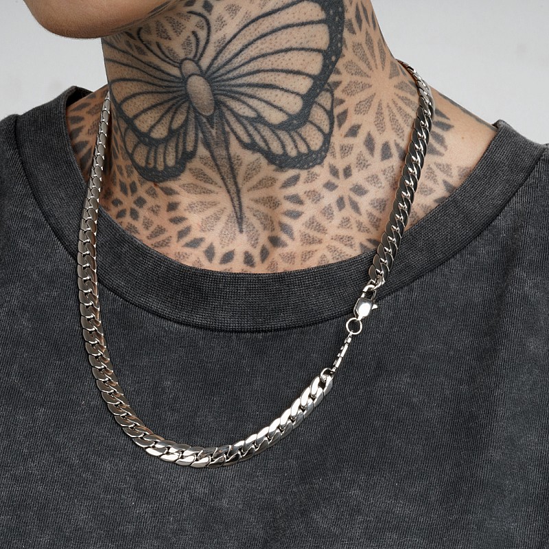 BTG SNAKE BASE 8MM Silver Neck Chain Stainless Steel 316L