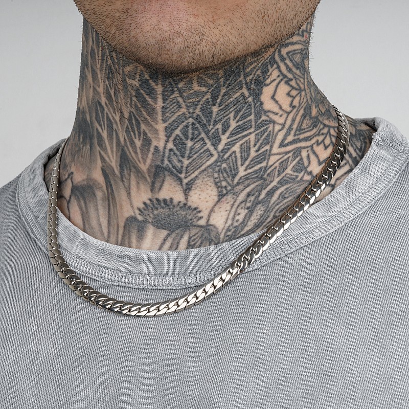 BTG SNAKE BASE 8MM Silver Neck Chain Stainless Steel 316L