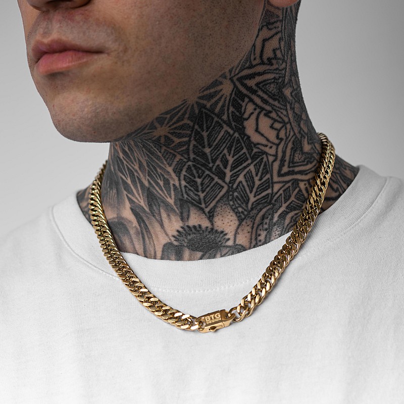 AVATAR 9MM Gold 18K Gold Plated 316L Stainless Steel Neck Chain