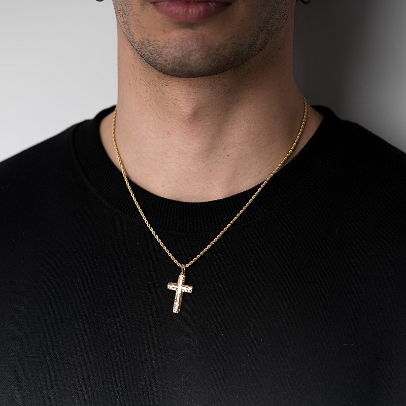VOID Gold Cross Necklace Stainless Steel Gold Plated 18K