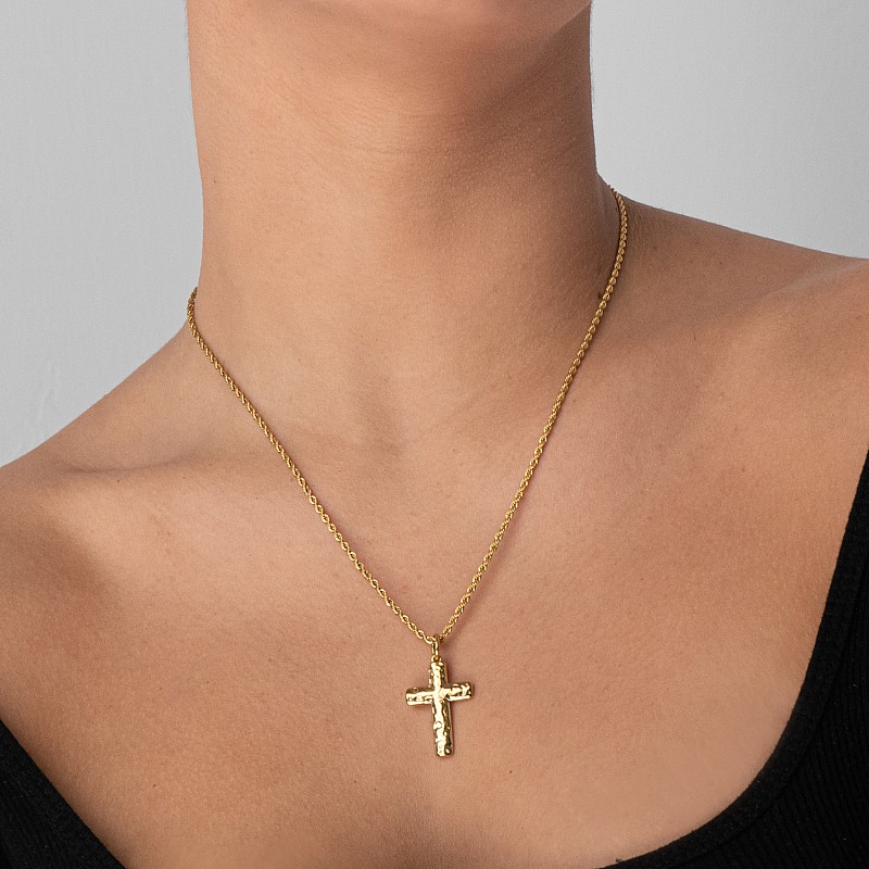 VOID Gold Cross Necklace Stainless Steel Gold Plated 18K