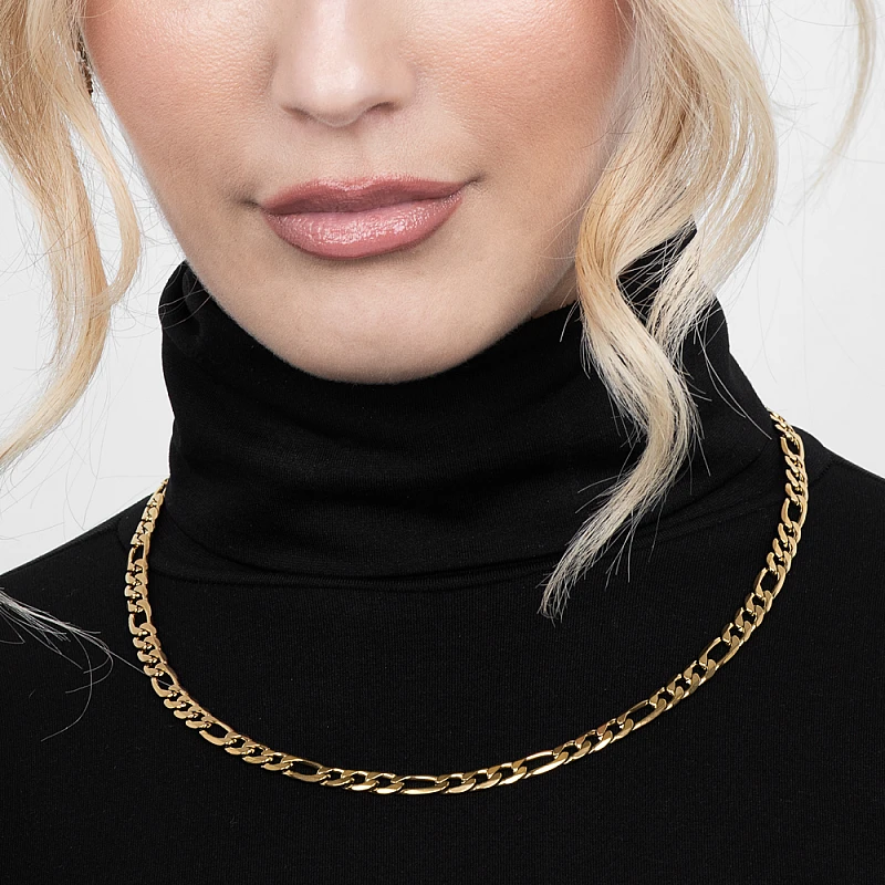 BTG FIGARO BASE 6MM Gold Neck Chain 18k Stainless Steel